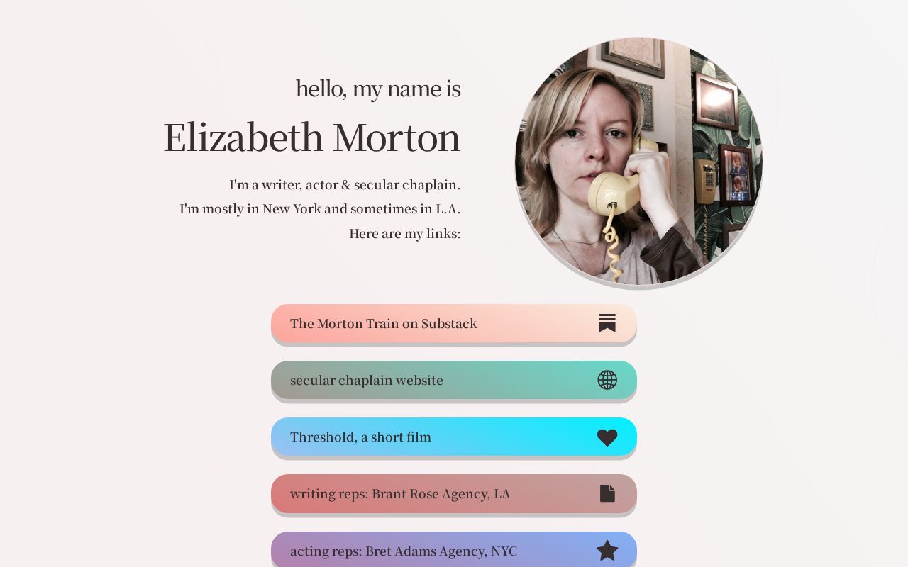 Elizabeth Morton calling card